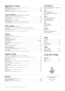 Menu - The Curious Cat Bar